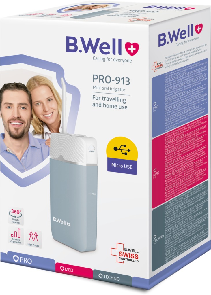 Irigator oral portabil cu 1 capat PRO-913 | Bwell Swiss